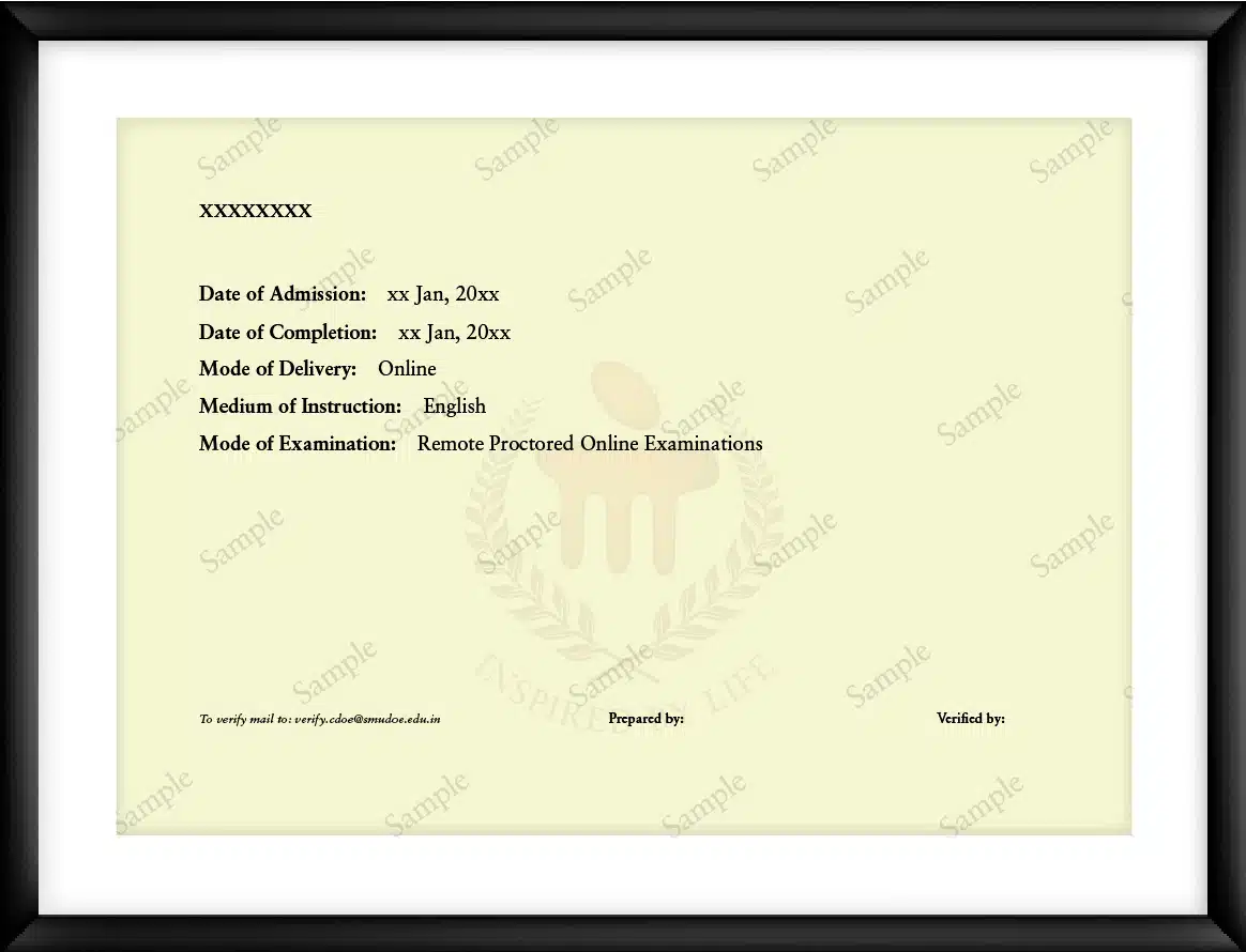 SMU Online MBA (Sikkim Manipal University) Admission Details