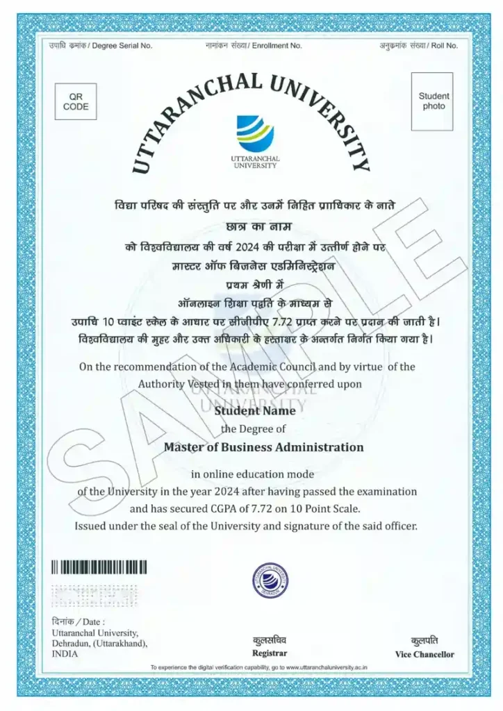 Uttaranchal University Online MBA - Admission, Fee, Eligibility, Review
